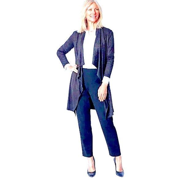 H by Halston | Sweaters | Nwt Halston Waterfall Openfront Long Cardigan ...